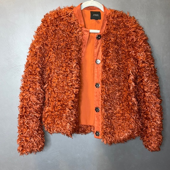 Guess | Jackets & Coats | Guess Burnt Orange Fur Jacket | Poshmark